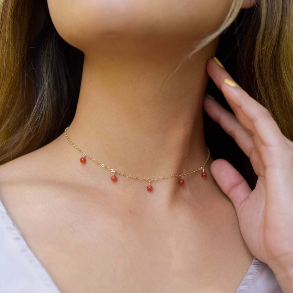 Shop Carnelian Bead Drop Necklace • The Green Crystal