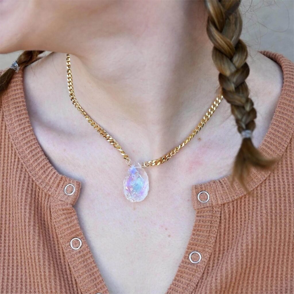 Angel Aura Quartz Necklace • The Green Crystal