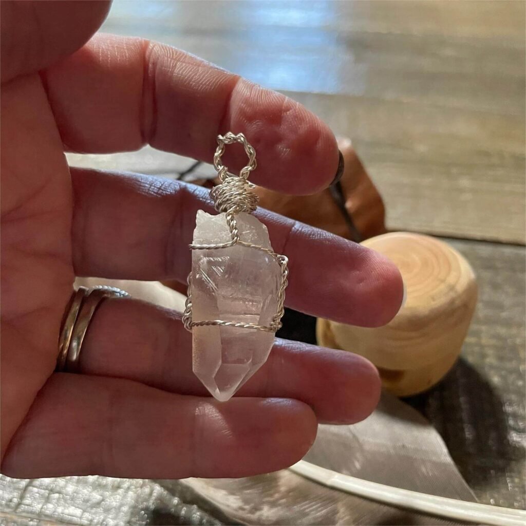 Lemurian Quartz Crystal Pendant • The Green Crystal