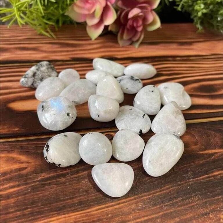 Tumbled Rainbow Moonstone Set • The Green Crystal