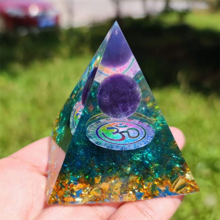 Orgone Pyramid With Om Symbol • The Green Crystal