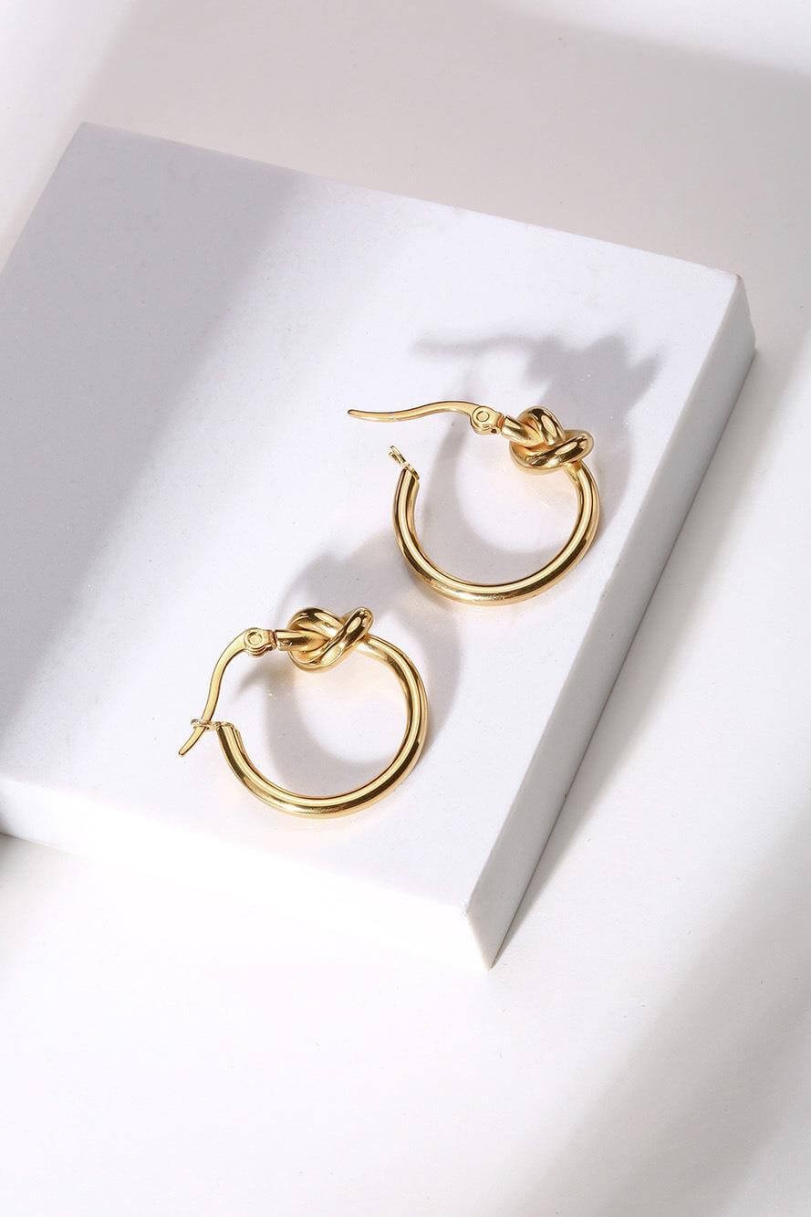 Knot Titanium Hoop Earrings • The Green Crystal